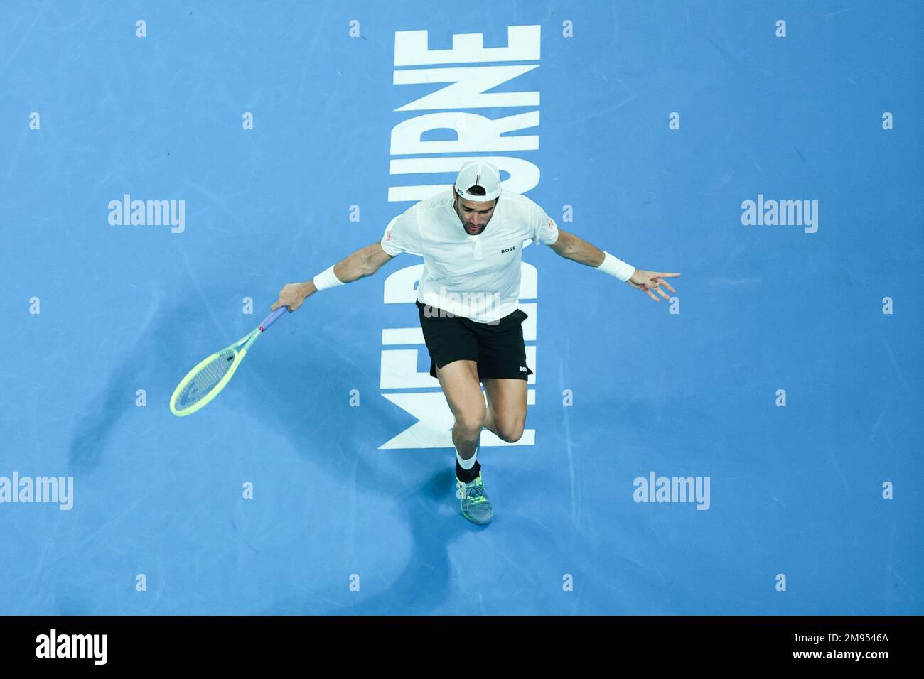 Melbourne, Australia. 17th Jan, 2023. Matteo Berrettini of Italy in action during round 1 match ...