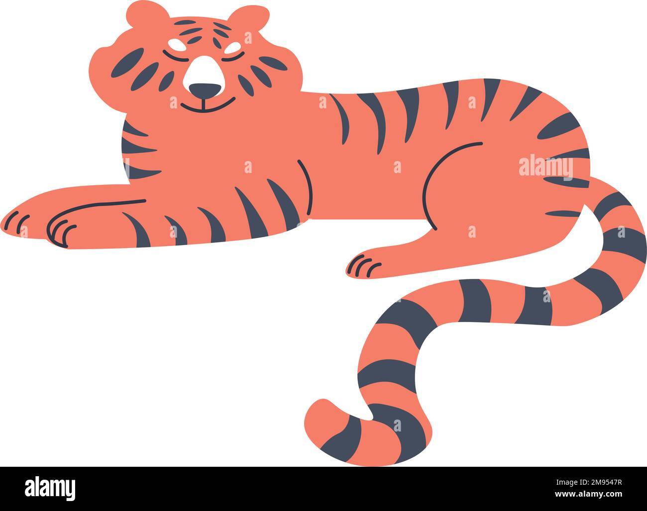 Tiger animal, mammal with cute facial expression Stock Vector Image ...