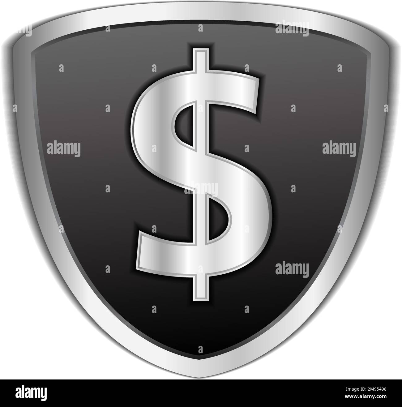 Black shield with dollar symbol, vector eps10 illustration Stock Vector ...