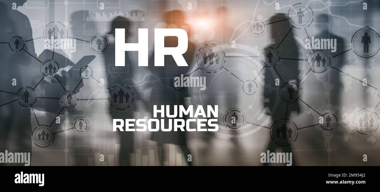 HR - Human resources management and recruitment concept. Double ...