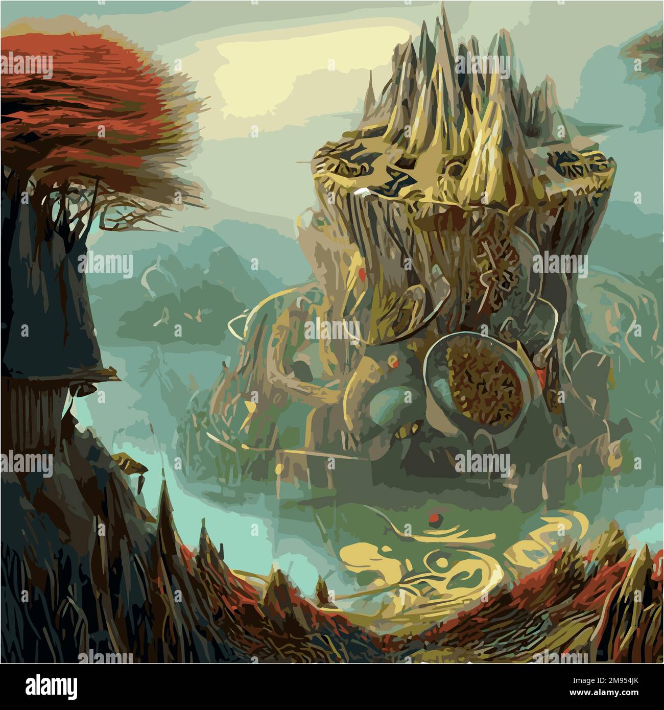 Vegetation and rocks Stock Vector Images - Alamy