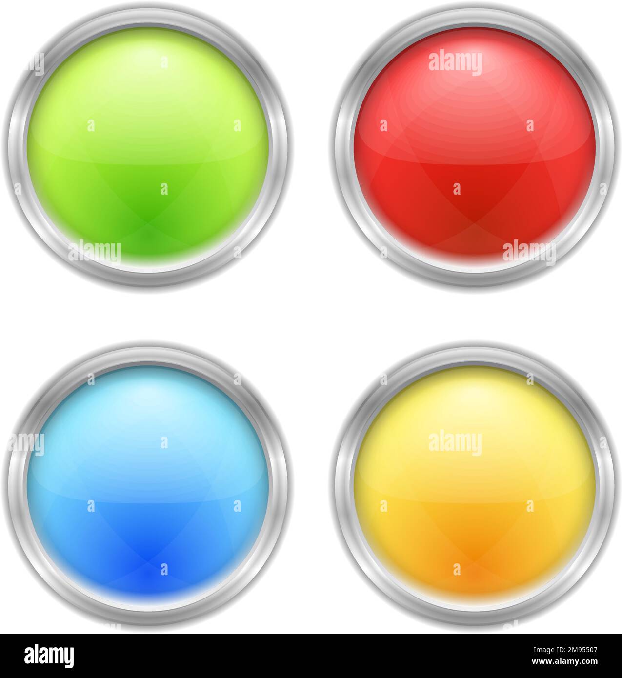 Set of four round buttons, vector eps10 illustration Stock Vector Image ...