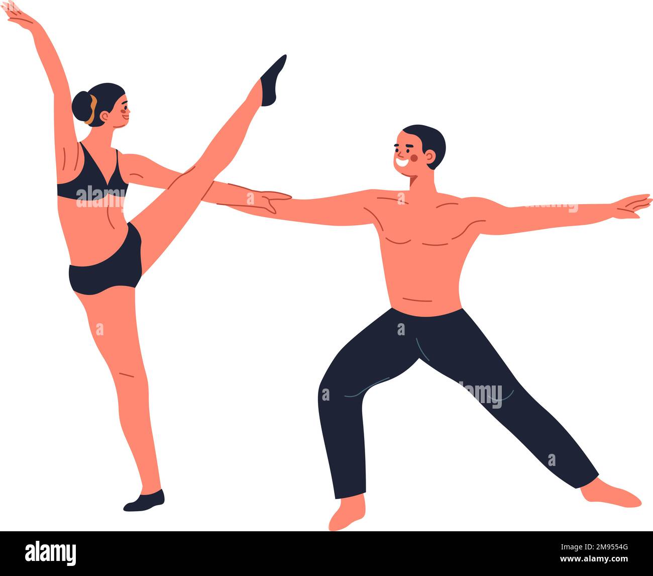 Dancing professional dancers performing dance Stock Vector Image & Art - Alamy
