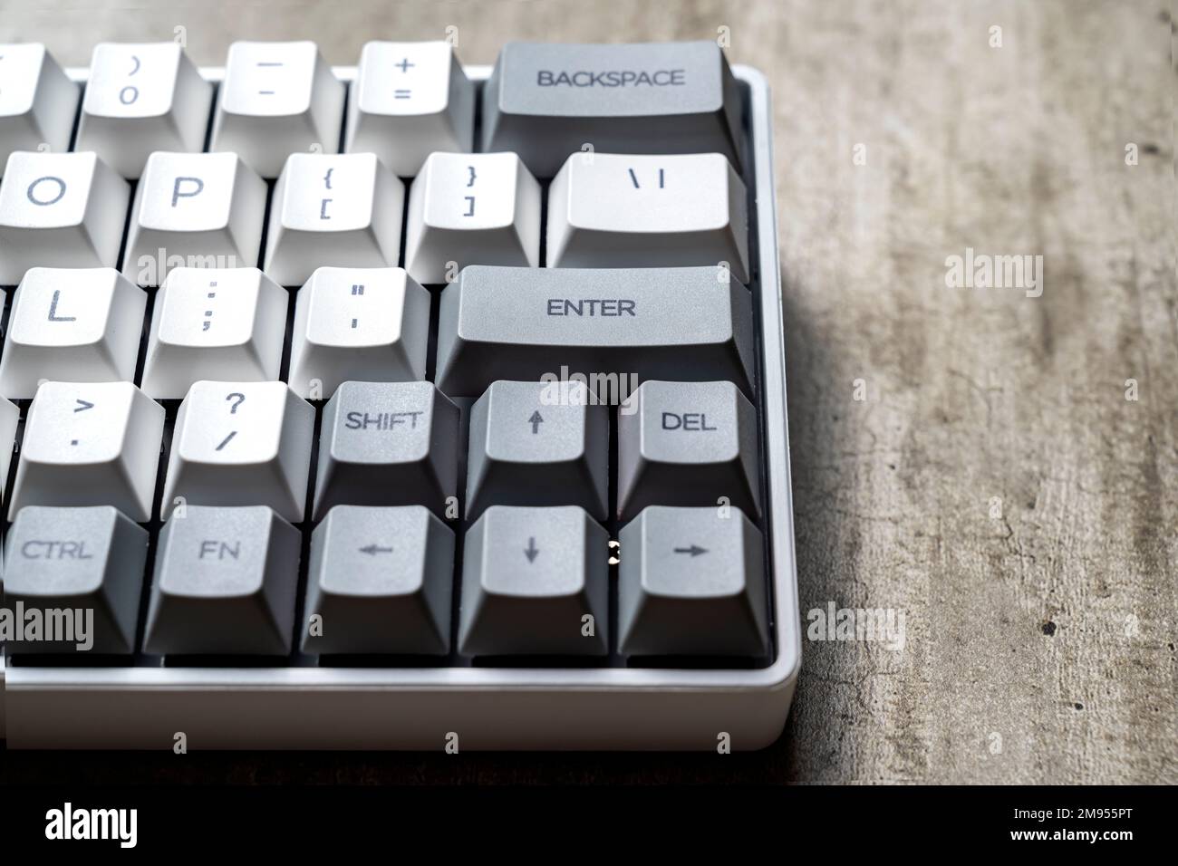 The mechanical keyboard on textured background Stock Photo - Alamy
