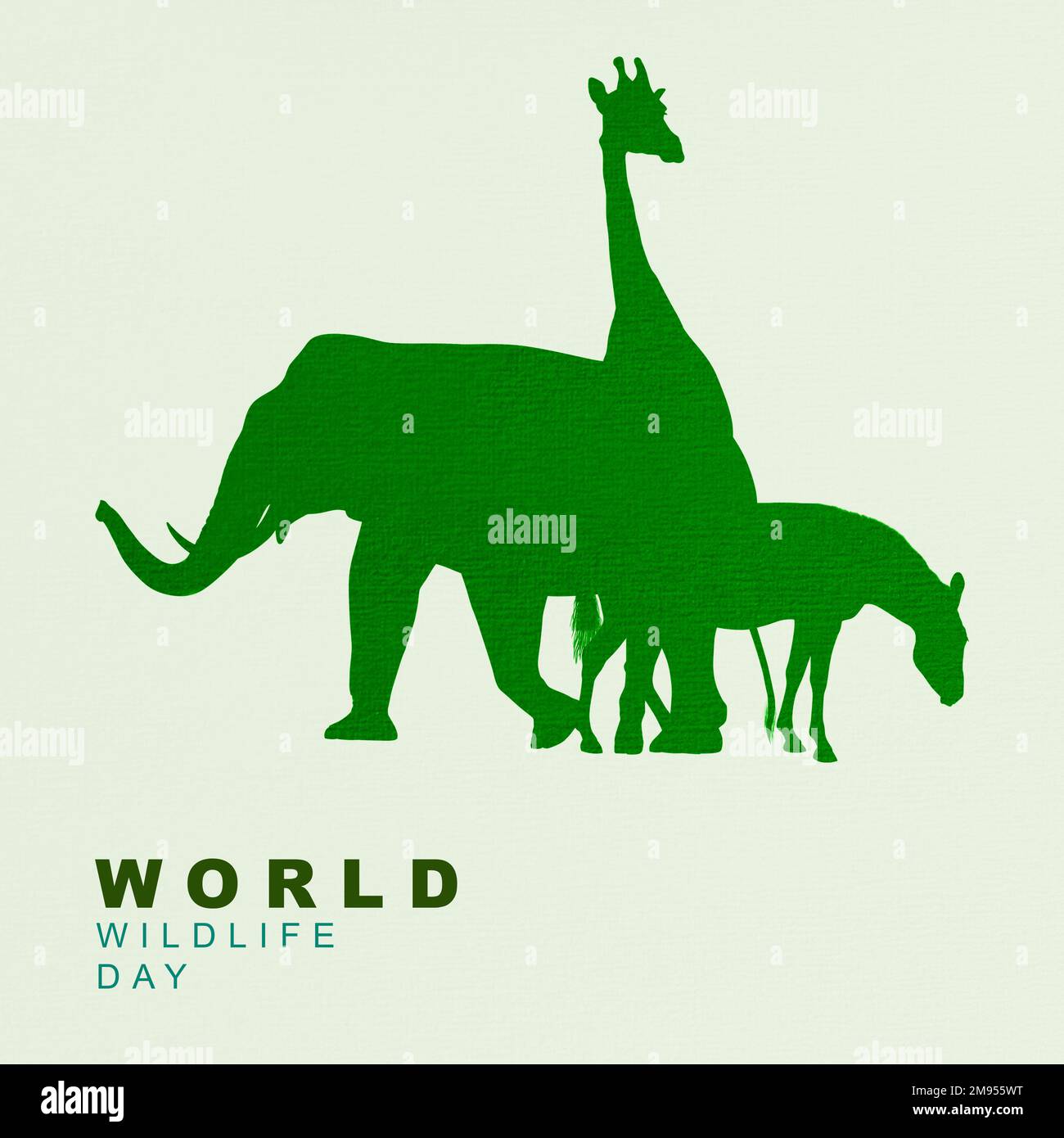 Silhouette of wildlife. World Wildlife Day Stock Photo - Alamy
