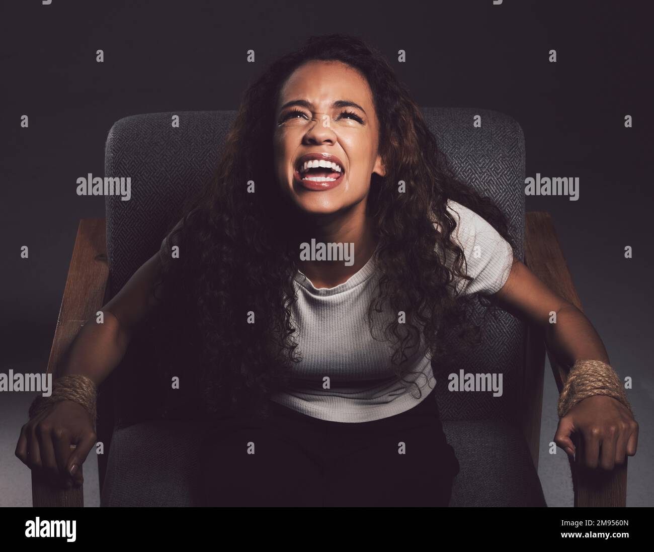 PTSD is not a sign of weakness. a young woman experiencing mental ...