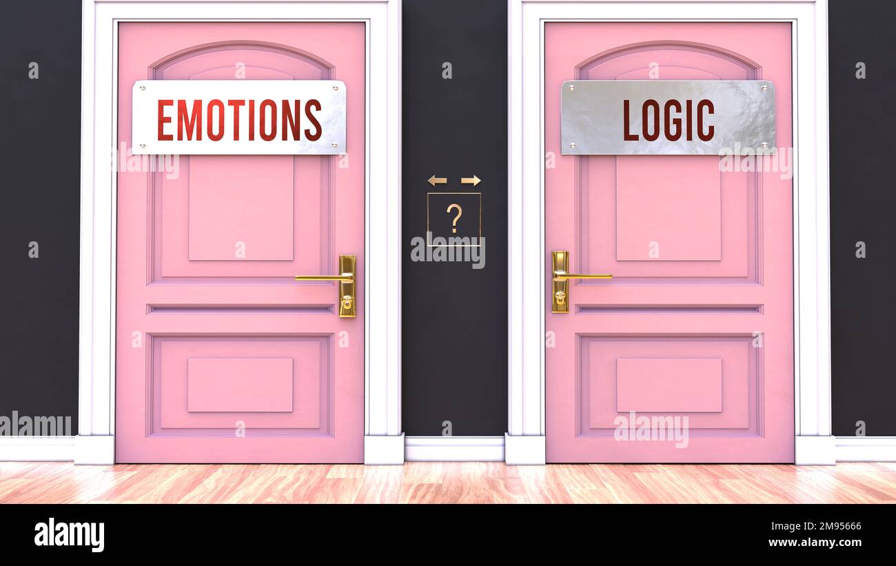 Emotions or Logic - making decision by choosing either one option. Two ...