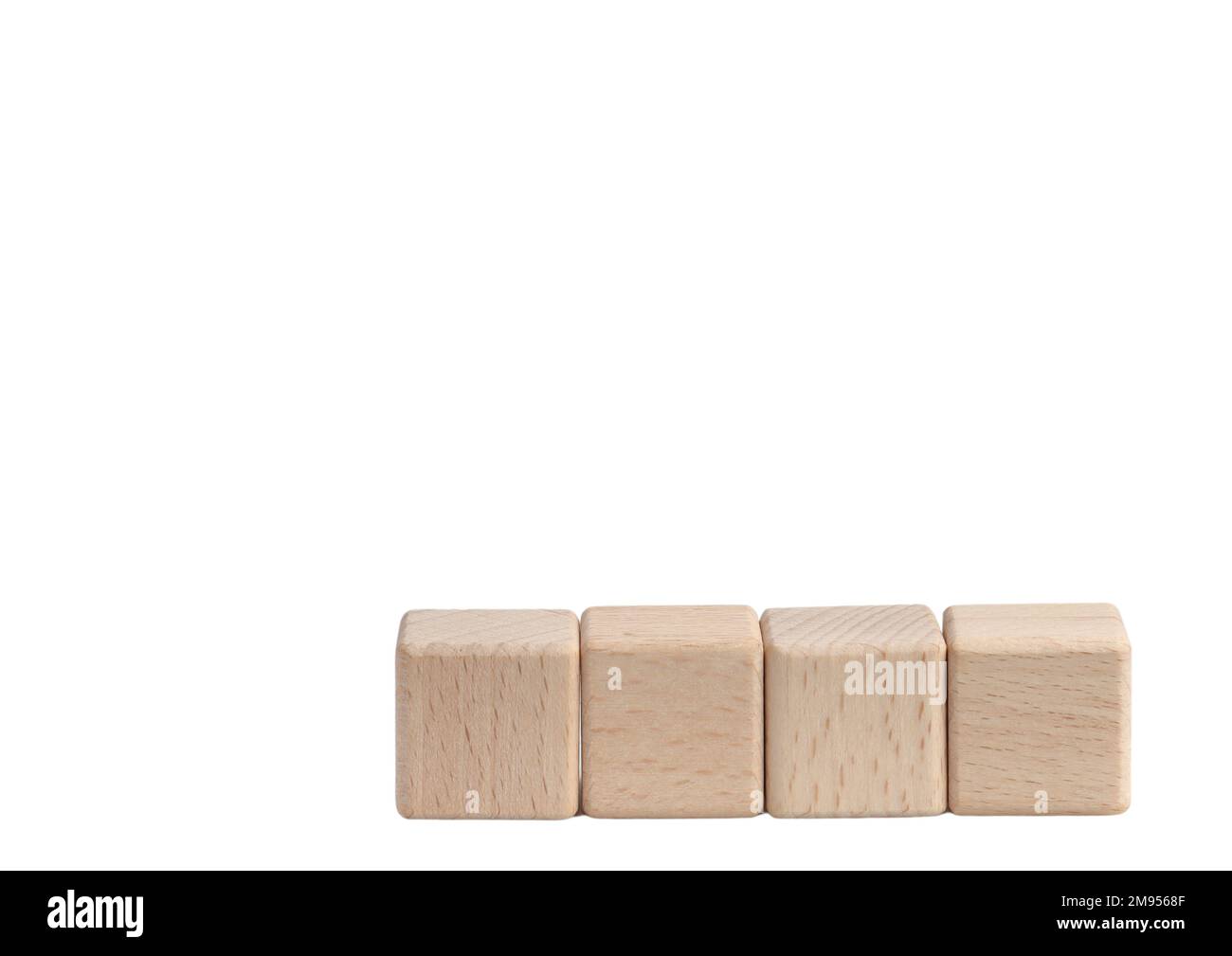 square wooden blocks on white background Stock Photo - Alamy