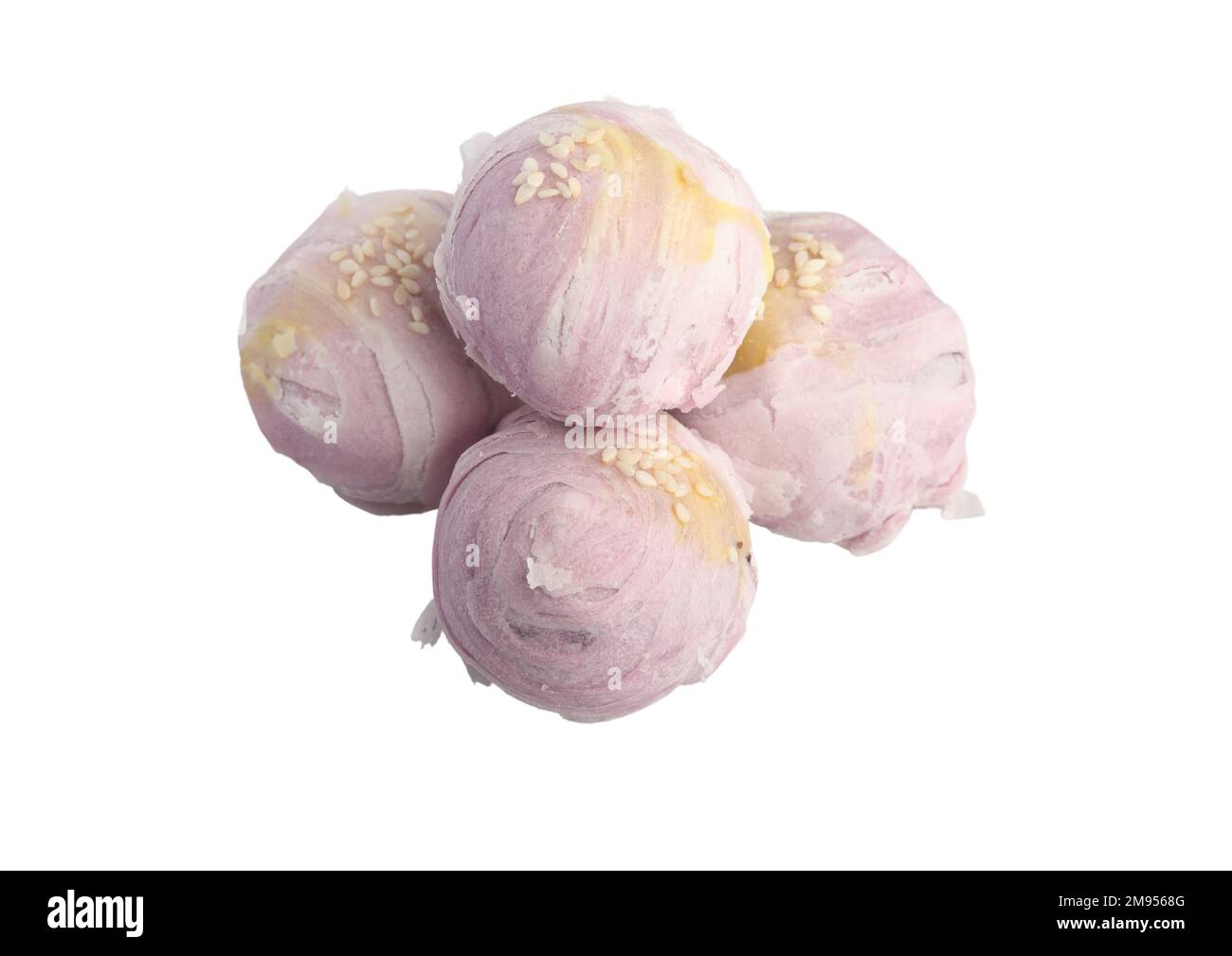 Taro pastry on a white background Stock Photo - Alamy
