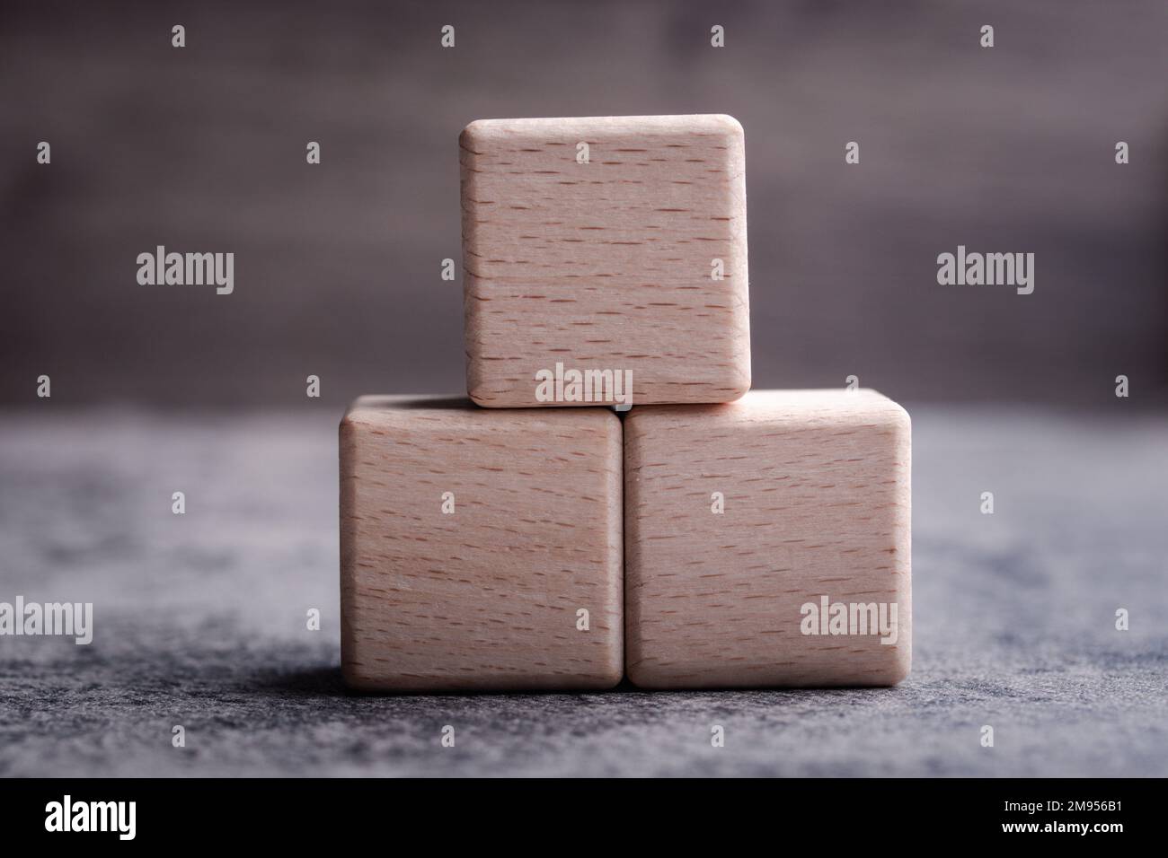 wooden blocks,on a brown background, Group of blank wooden blocks ...