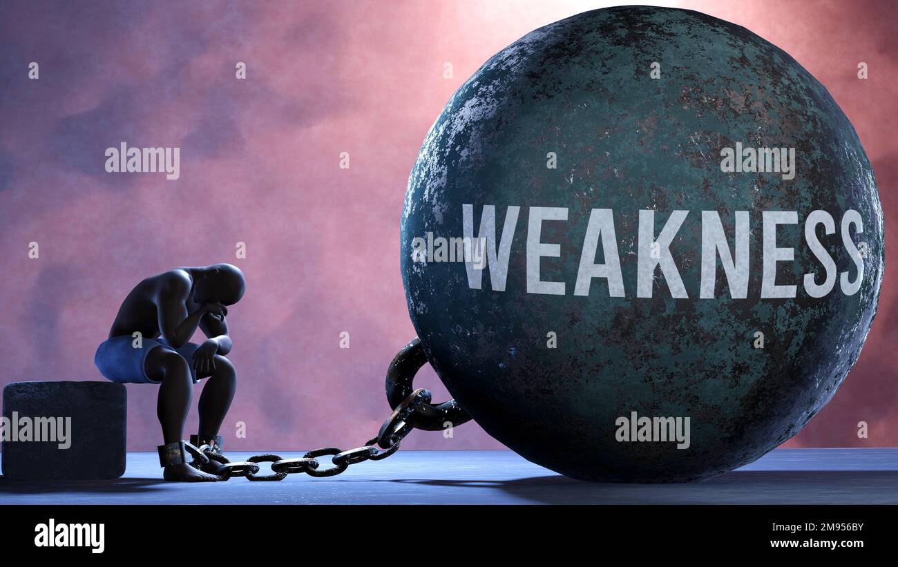 Weakness that limits life and make suffer, imprisoning in painful ...