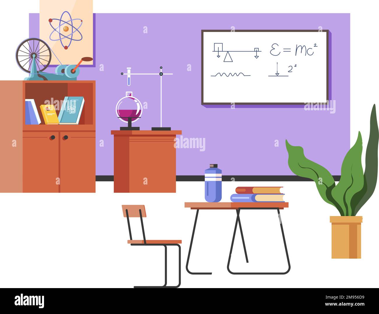 Interior of school class, biology laboratories Stock Vector Image & Art - Alamy