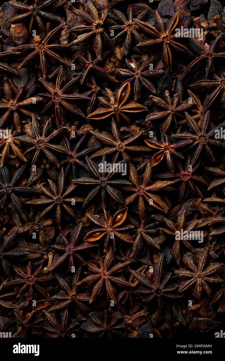 A top view of a bunch of anise seeds for backgrounds and overlays Stock ...