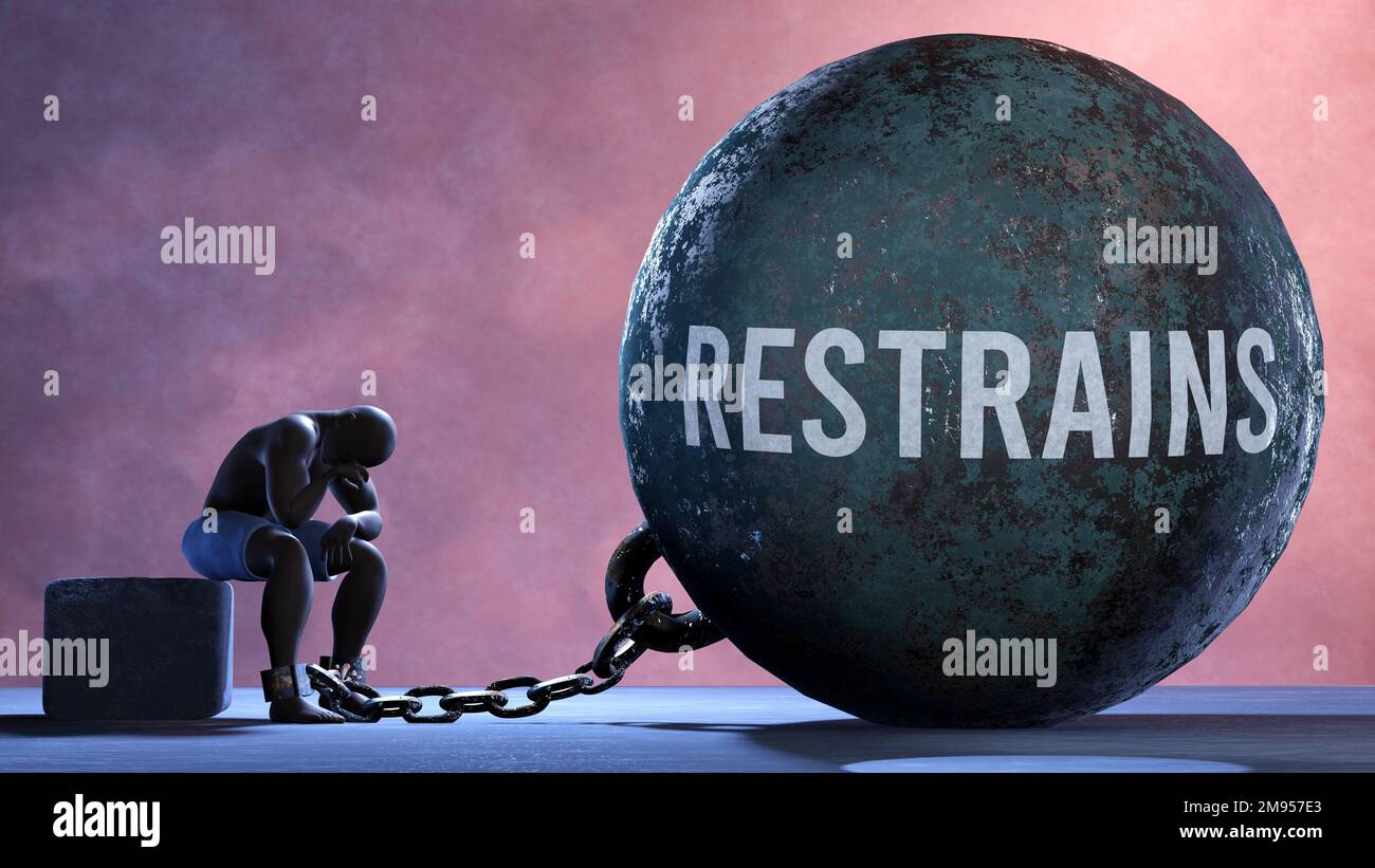 Restrains that limits life and make suffer hi-res stock photography and ...