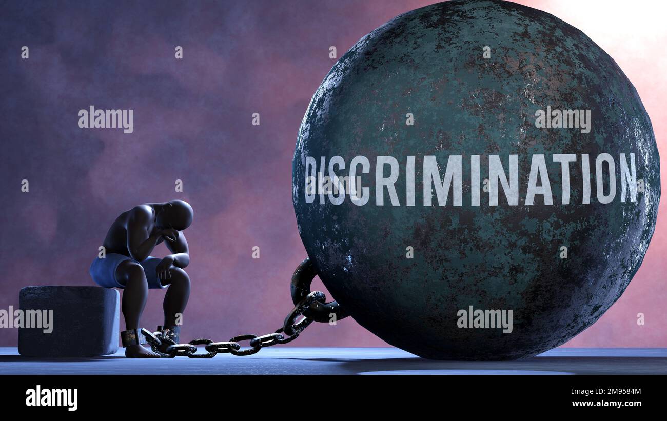 Discrimination that limits life and make suffer hi-res stock ...