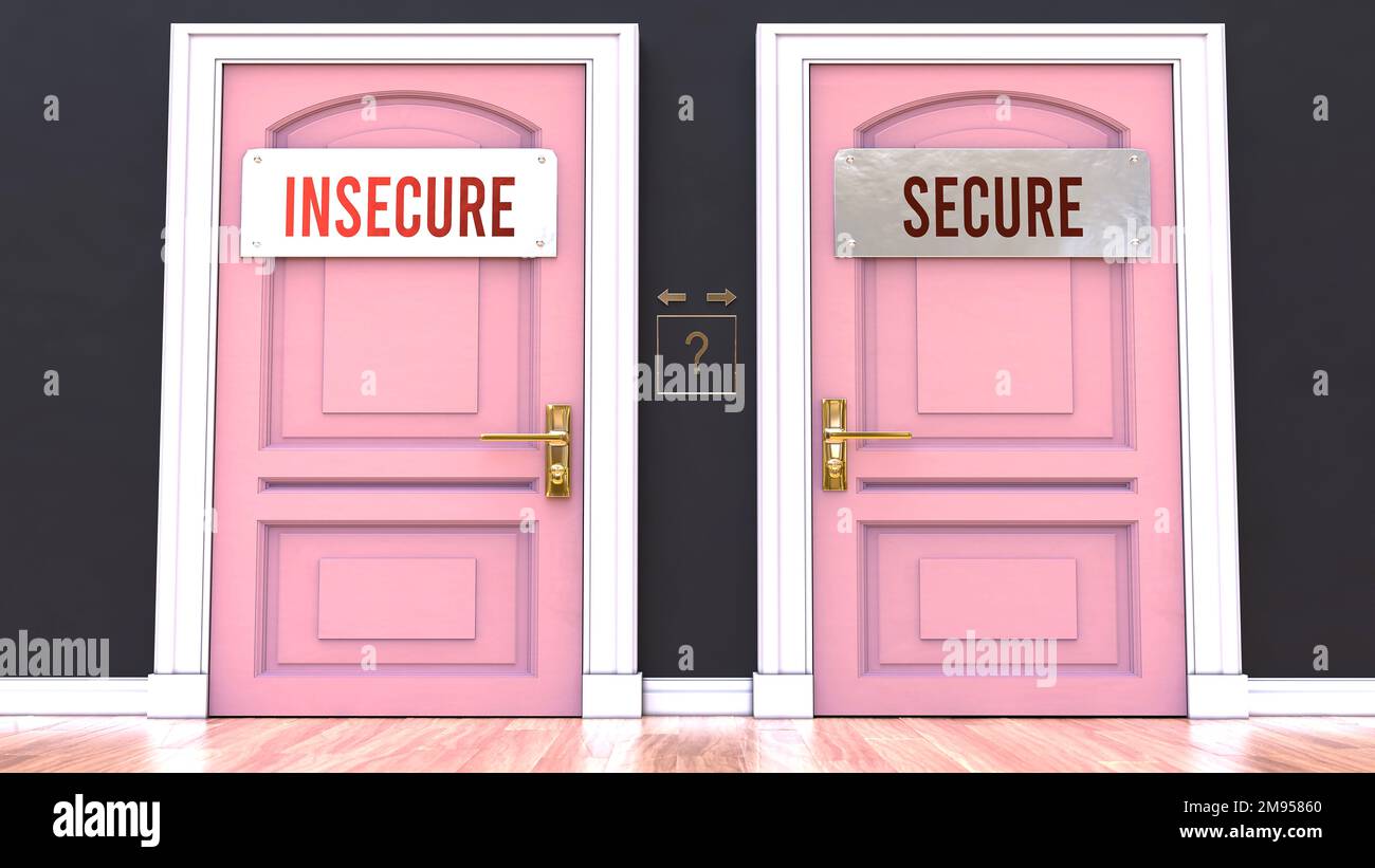 Insecure or Secure - making decision by choosing either one option. Two ...