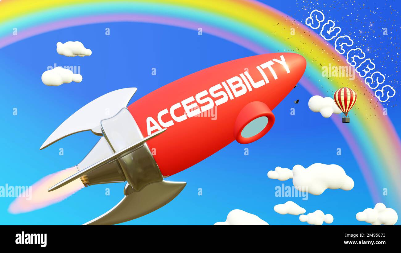 Accessibility lead to achieving success in business and life. Cartoon ...