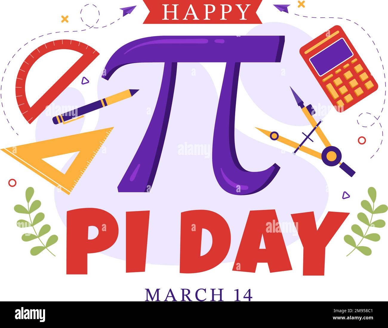 World Pi Day Illustration with Mathematical Constants, Greek Letters or ...