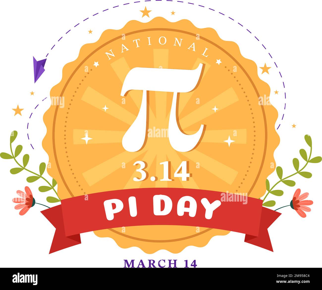 World Pi Day Illustration with Mathematical Constants, Greek Letters or ...