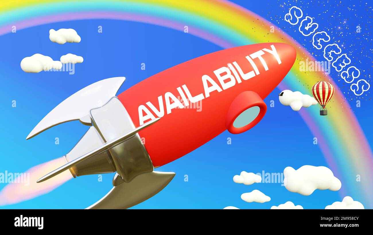 Availability lead to achieving success in business and life. Cartoon ...