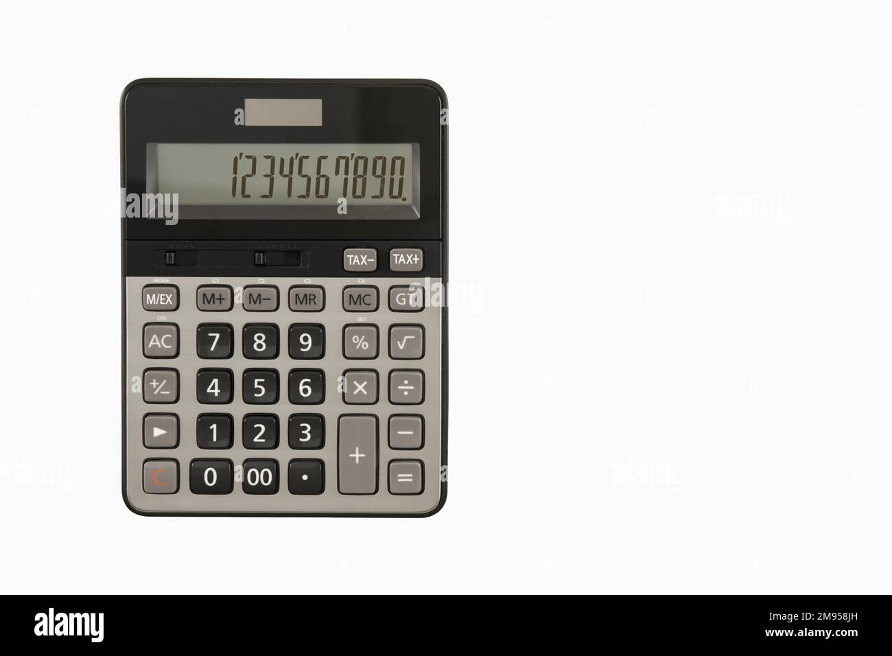 Calculator isolated on white background, top view Stock Photo - Alamy