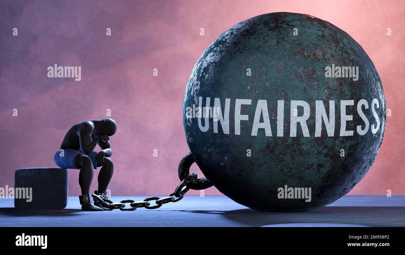Unfairness that limits life and make suffer, imprisoning in painful ...