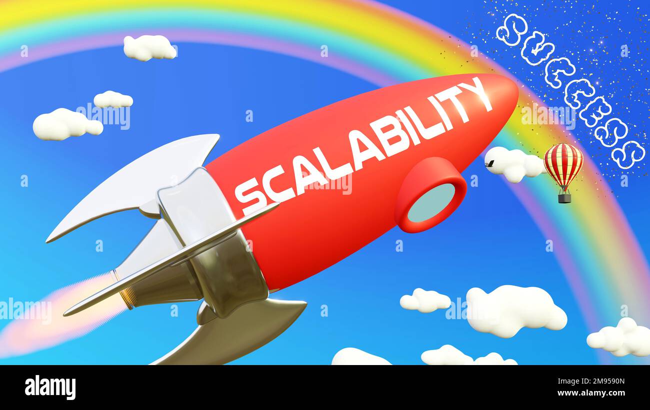 Scalability lead to achieving success in business and life. Cartoon ... Scalability lead to achieving success in business and life. Cartoon ...