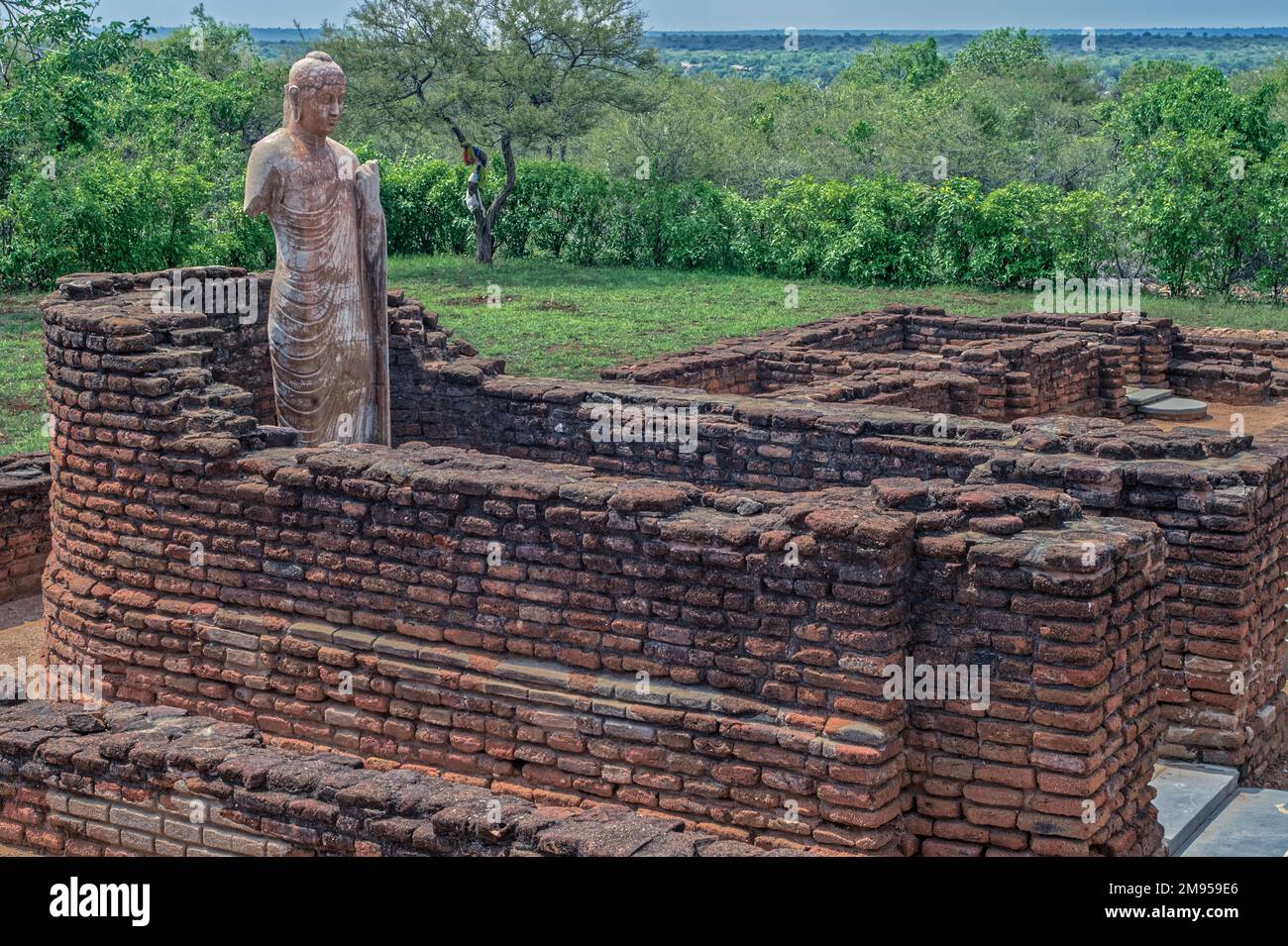 08 23 2015 Buddha Statue 3rd century A.D. Ruins of Nagarjunakonda ...