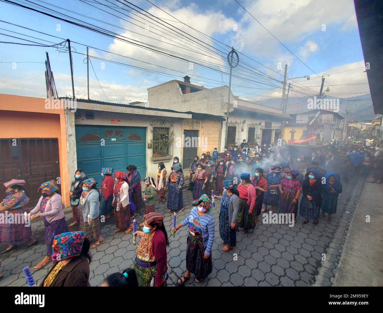Holy Week Procession in Rural Mayan Kaqchikel village, San Antonio ...