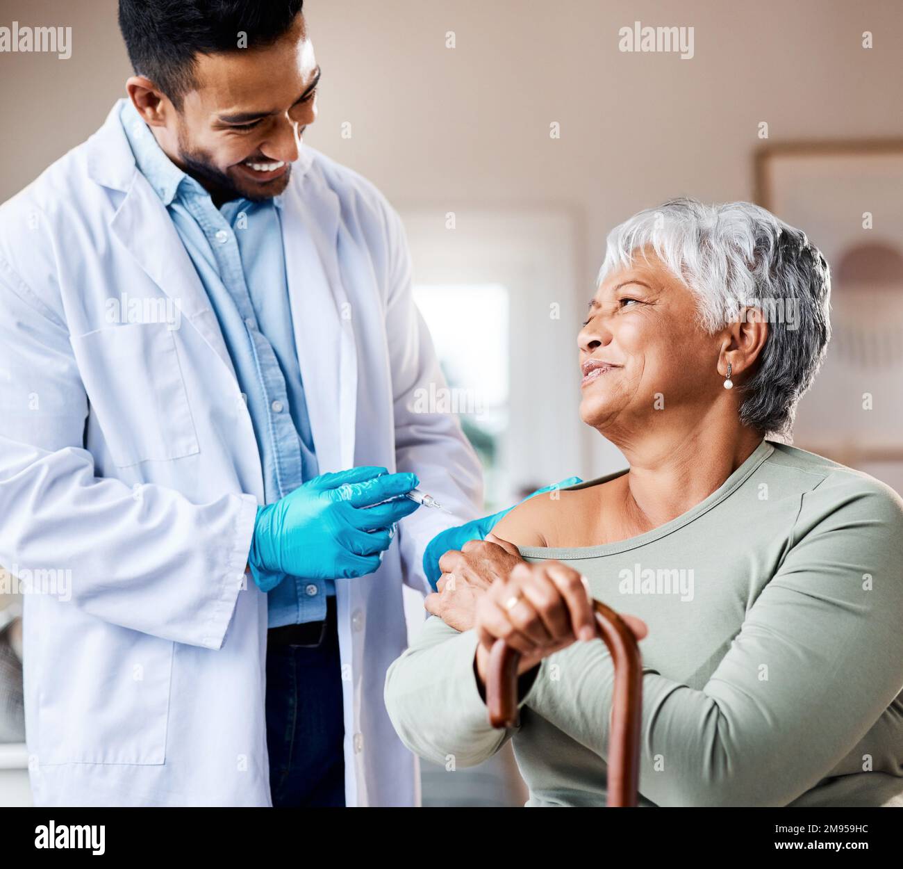 The first shot is kinda nice. a doctor giving an older woman an ...