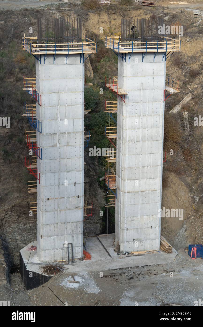 Process construction bridge for cars or trains and road transport ...