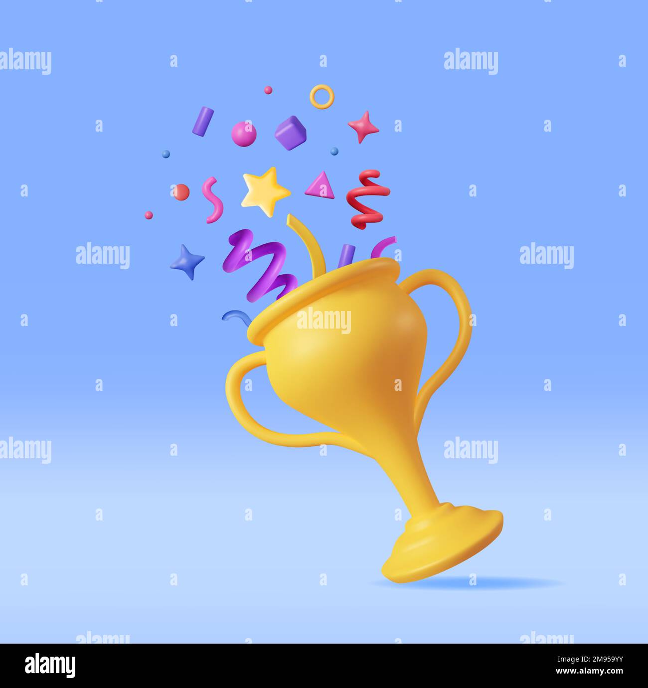 3D Golden Champion Trophy with Confetti Stock Vector Image & Art - Alamy