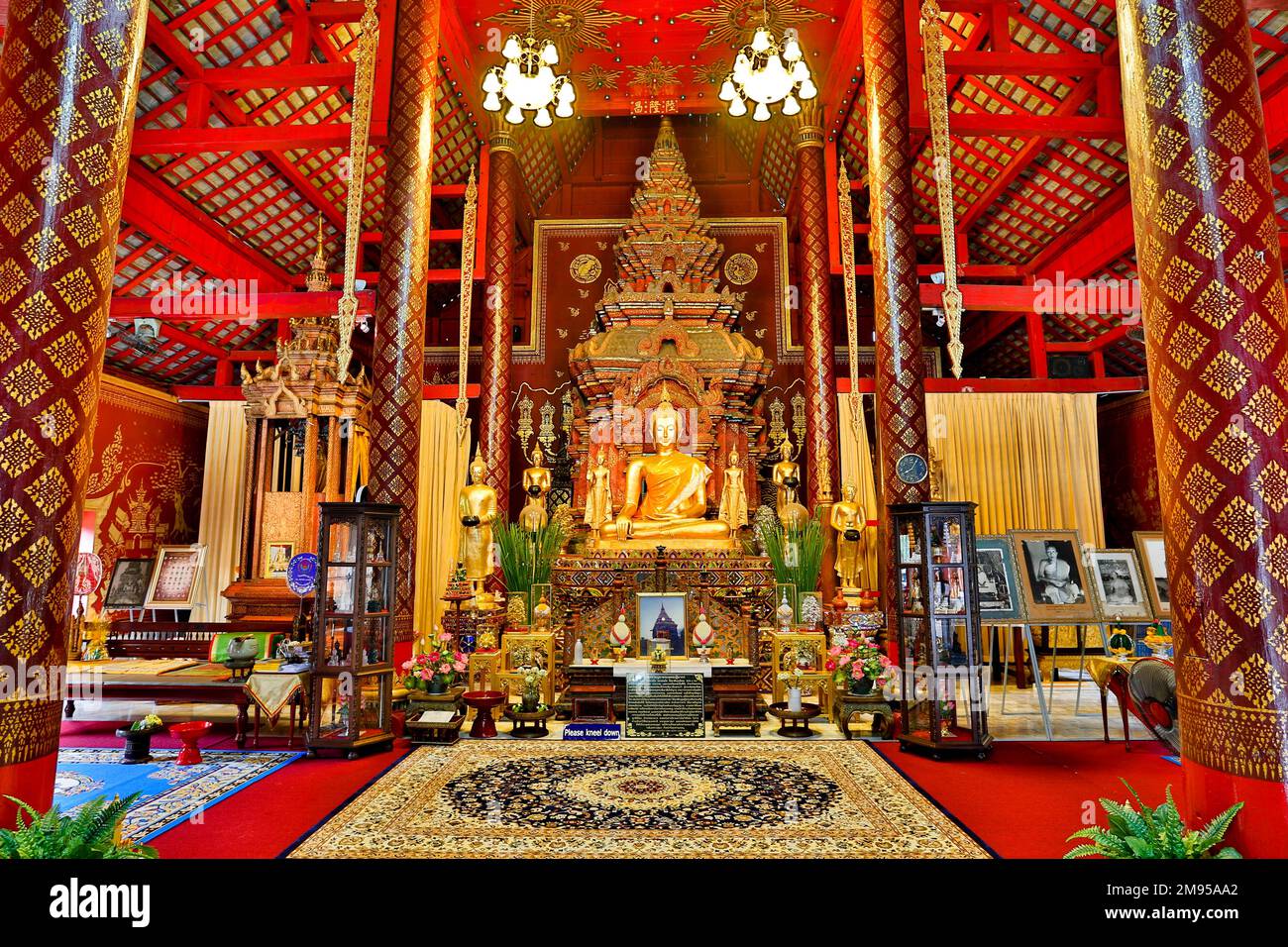 Interior of Wat Chiang Man located in Chiang Mai, Thailand is a ...
