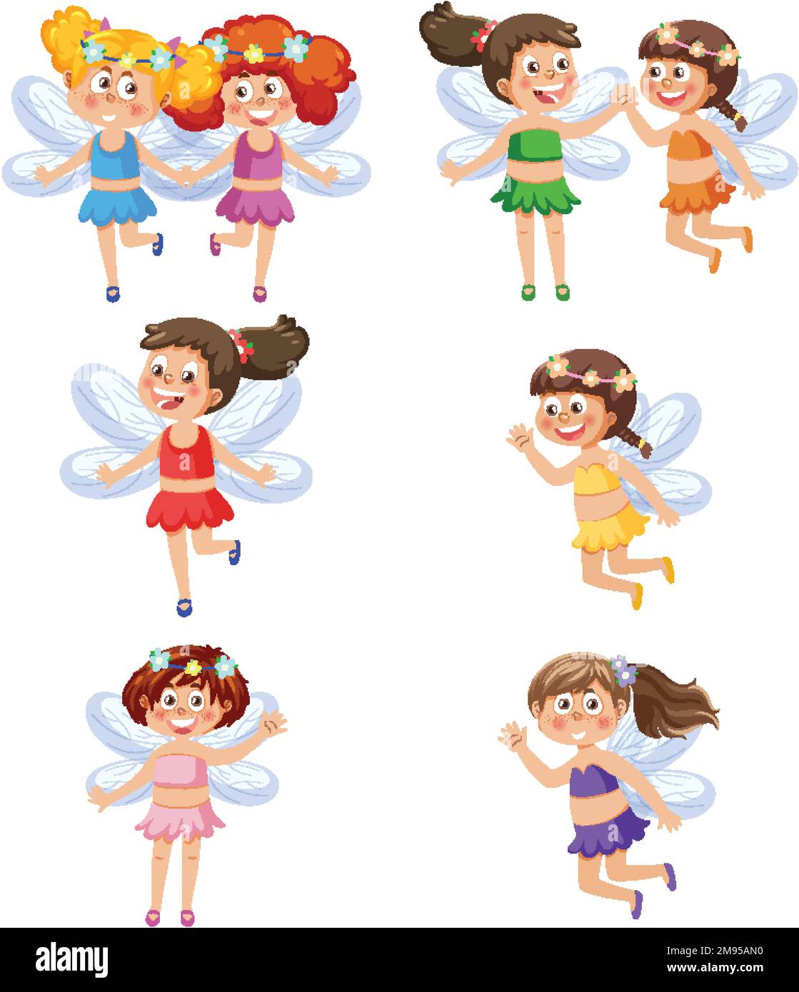 A set of cute fairy girls illustration Stock Vector Image & Art - Alamy