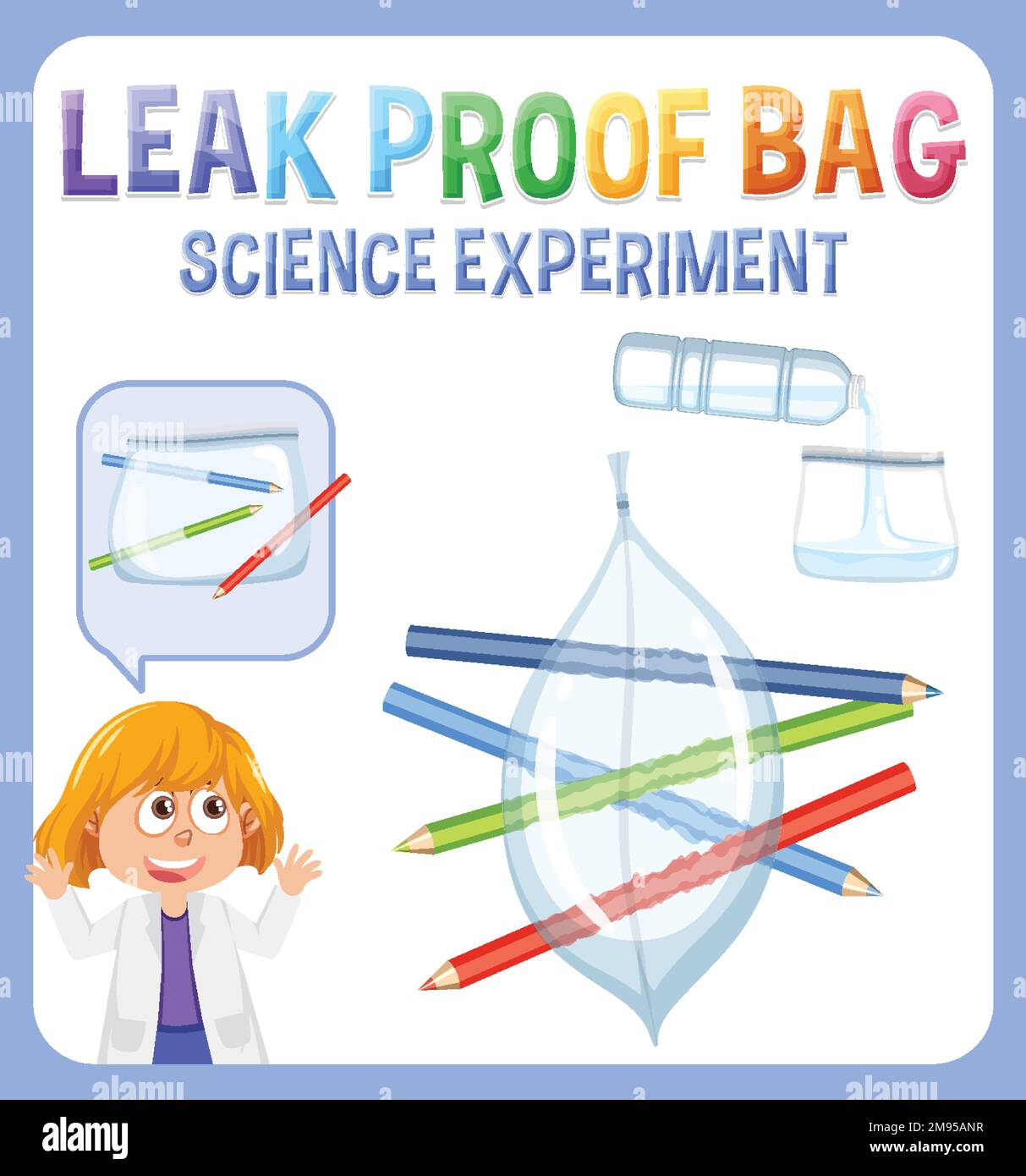 Leak proof bag science experiment illustration Stock Vector Image & Art ...