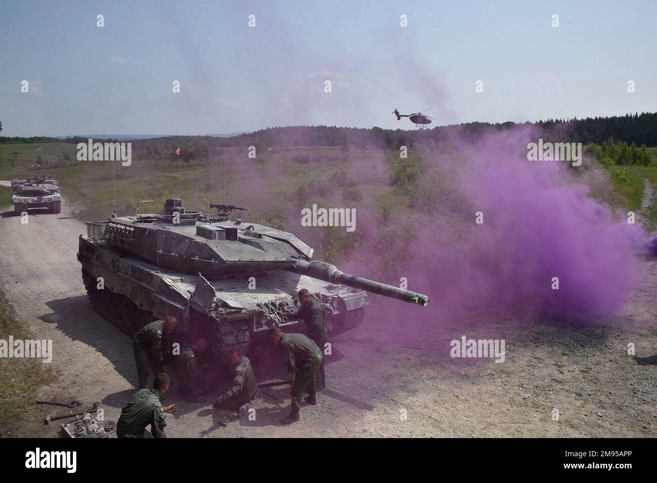 Handout photo dated June 2018 shows tankers in Poland's 34th Armoured ...