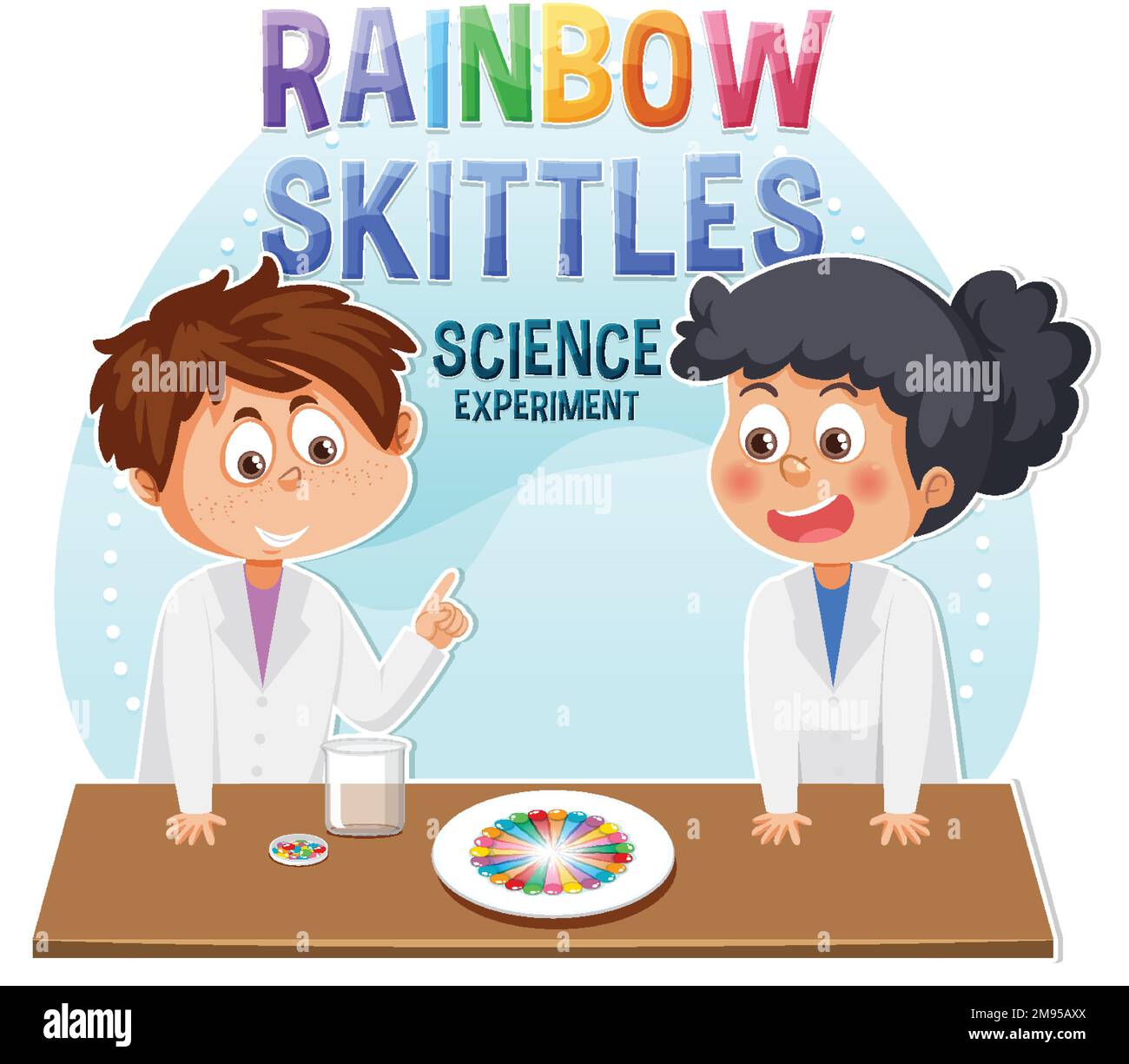 Rainbow skittles science experiment illustration Stock Vector Image ...