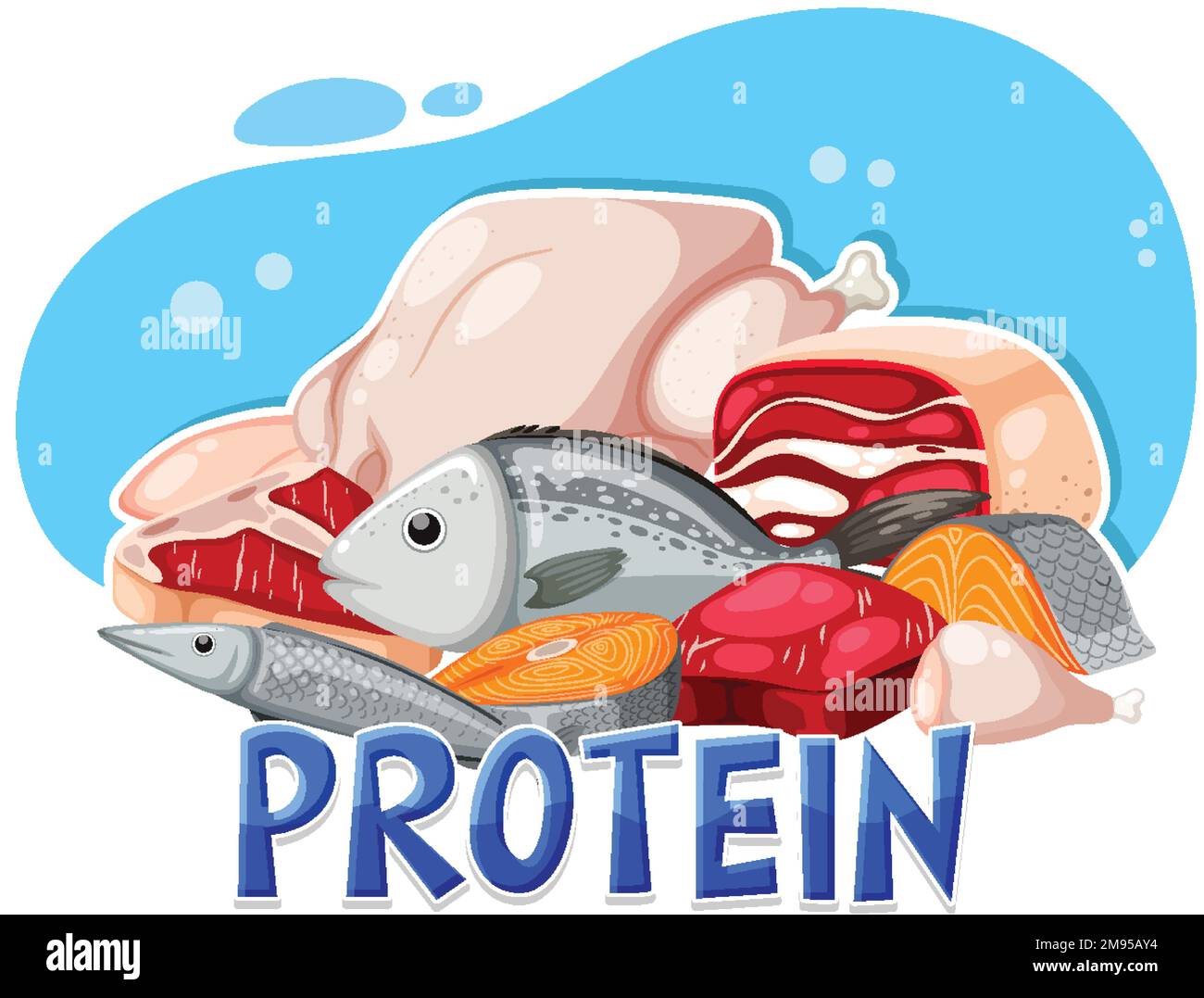 Proteins Food Clipart Illustration Set Of Foods Rich In Protein