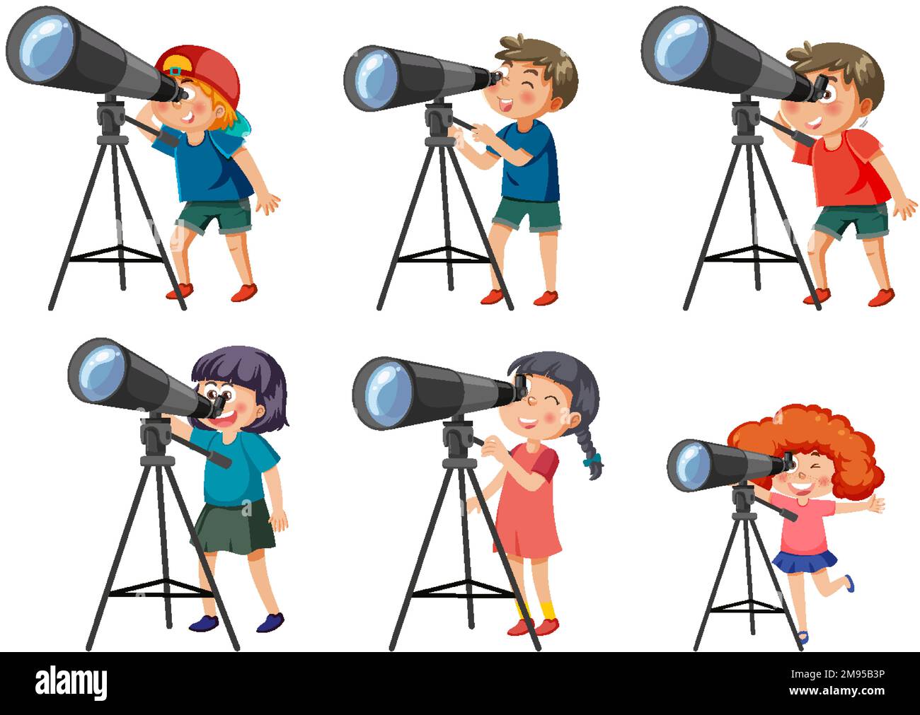 Child using telescope Cut Out Stock Images & Pictures - Alamy