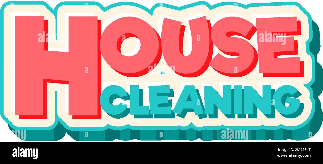 House Cleaning text for banner or poster design illustration Stock ...