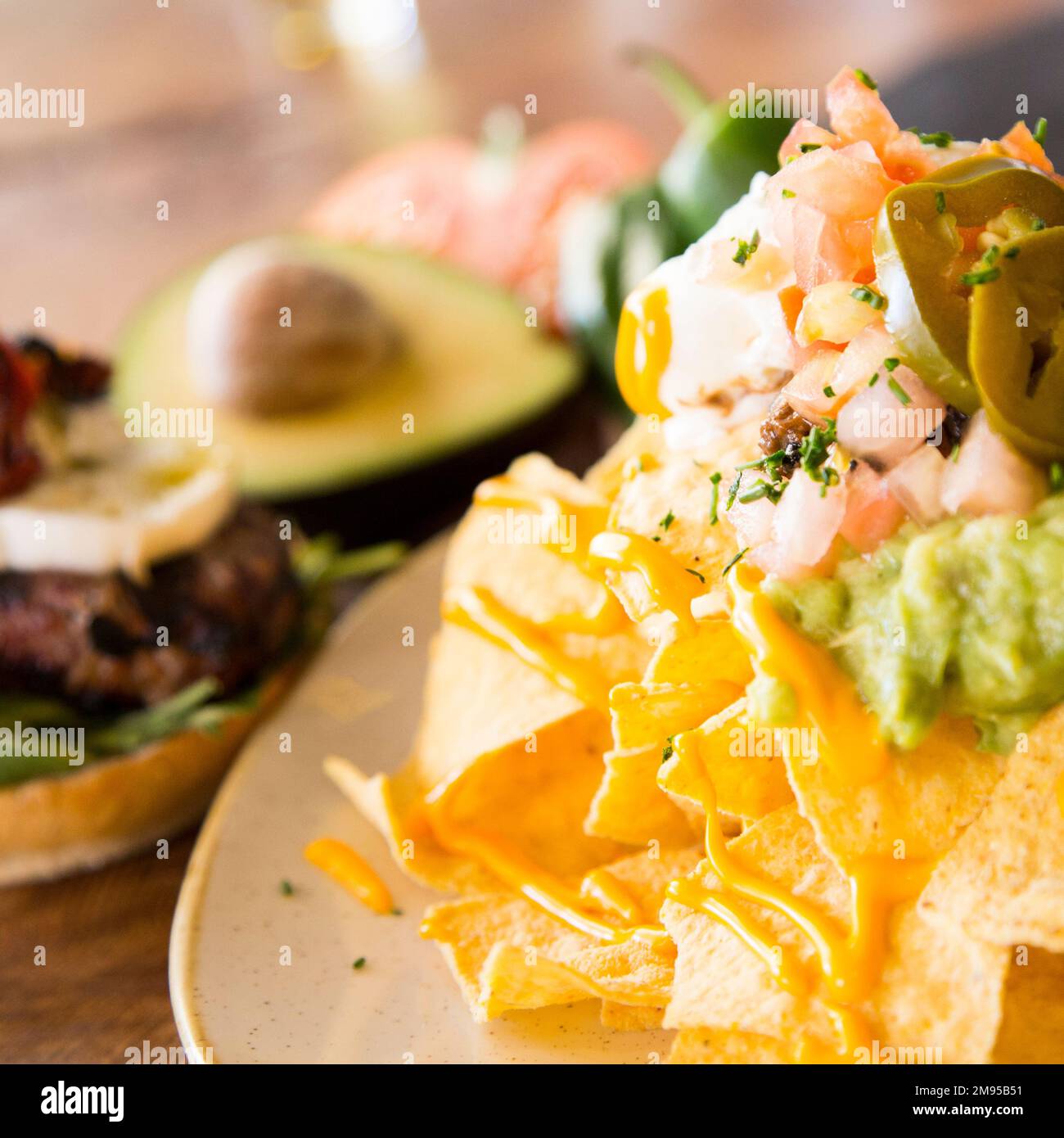 Nachos with guacamole. Nachos are a dish of Mexican origin, which ...