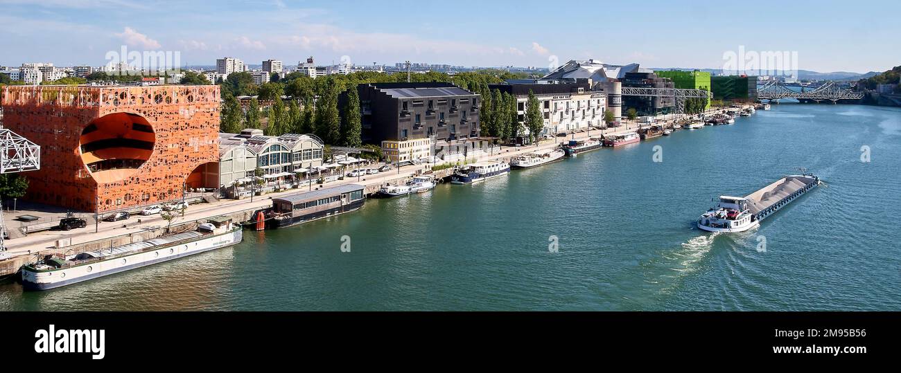 Lyon (central-eastern France): aerial view of the Confluence District ...