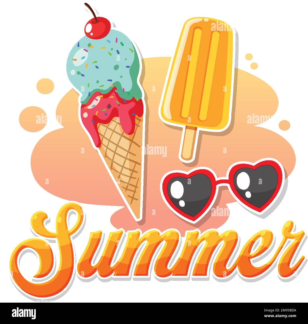 Summer ice cream banner illustration Stock Vector Image & Art - Alamy
