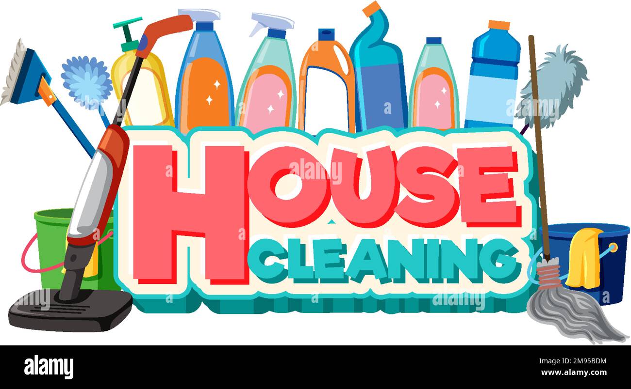 House Cleaning text banner illustration Stock Vector Image & Art - Alamy
