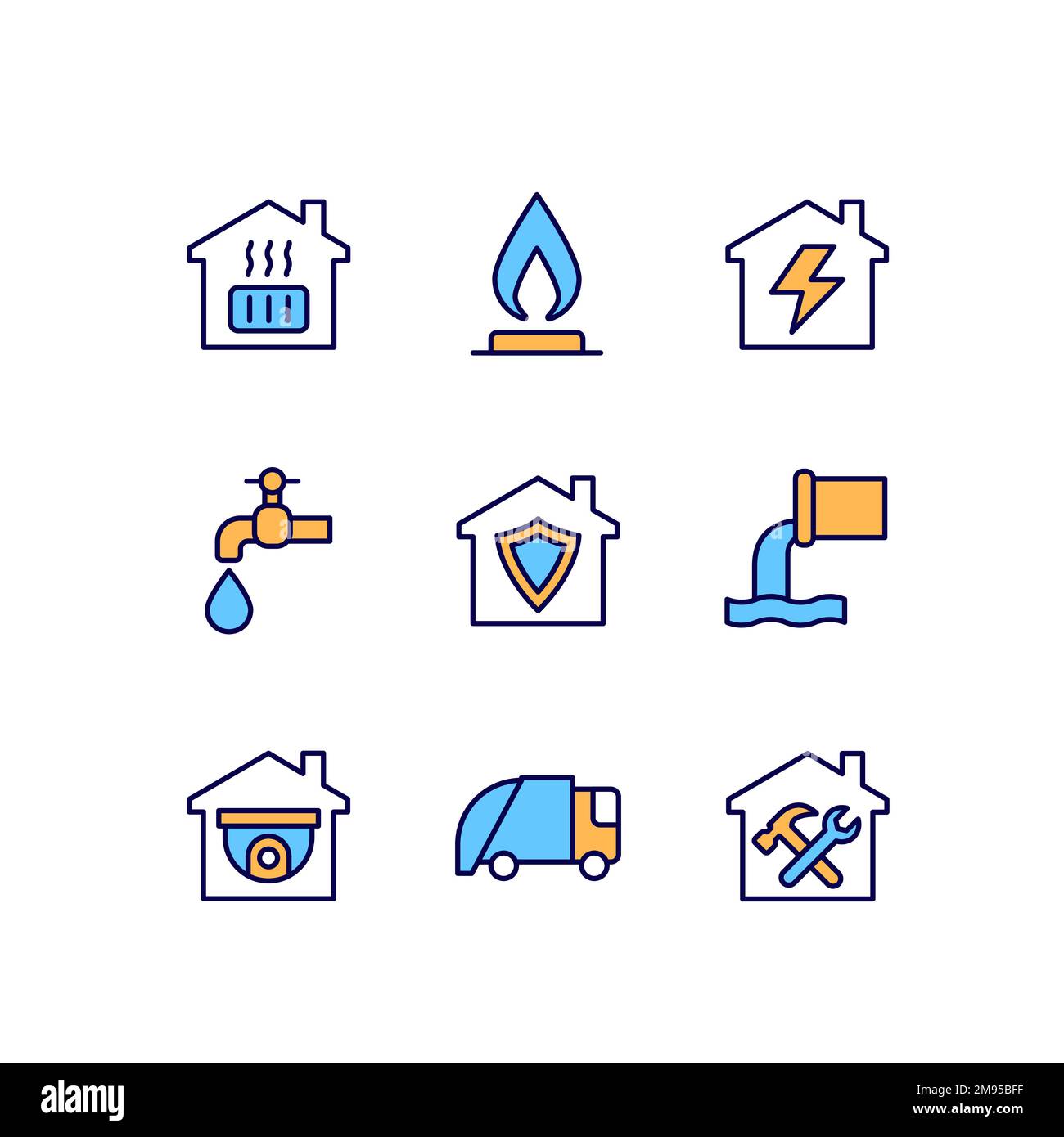 Infrastructures pixel perfect RGB color icons set Stock Vector Image ... Infrastructures pixel perfect RGB color icons set Stock Vector Image ...