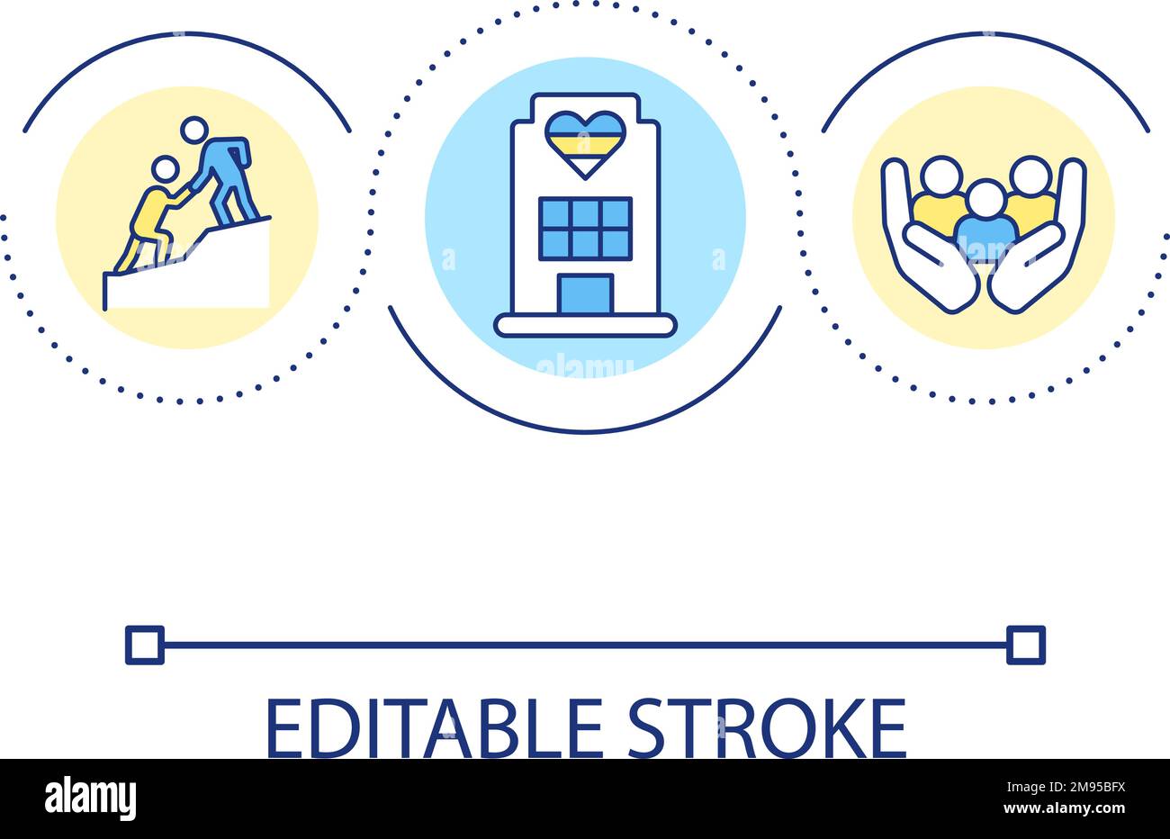 Public centers for vulnerable people support loop concept icon Stock Vector Image & Art - Alamy