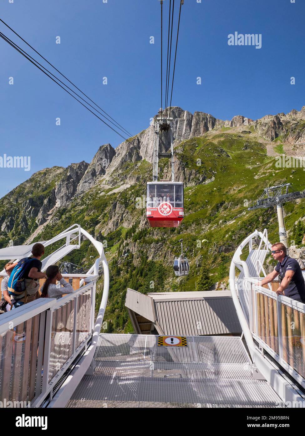 The Brevent cable car in the Valley of Chamonix Stock Photo - Alamy