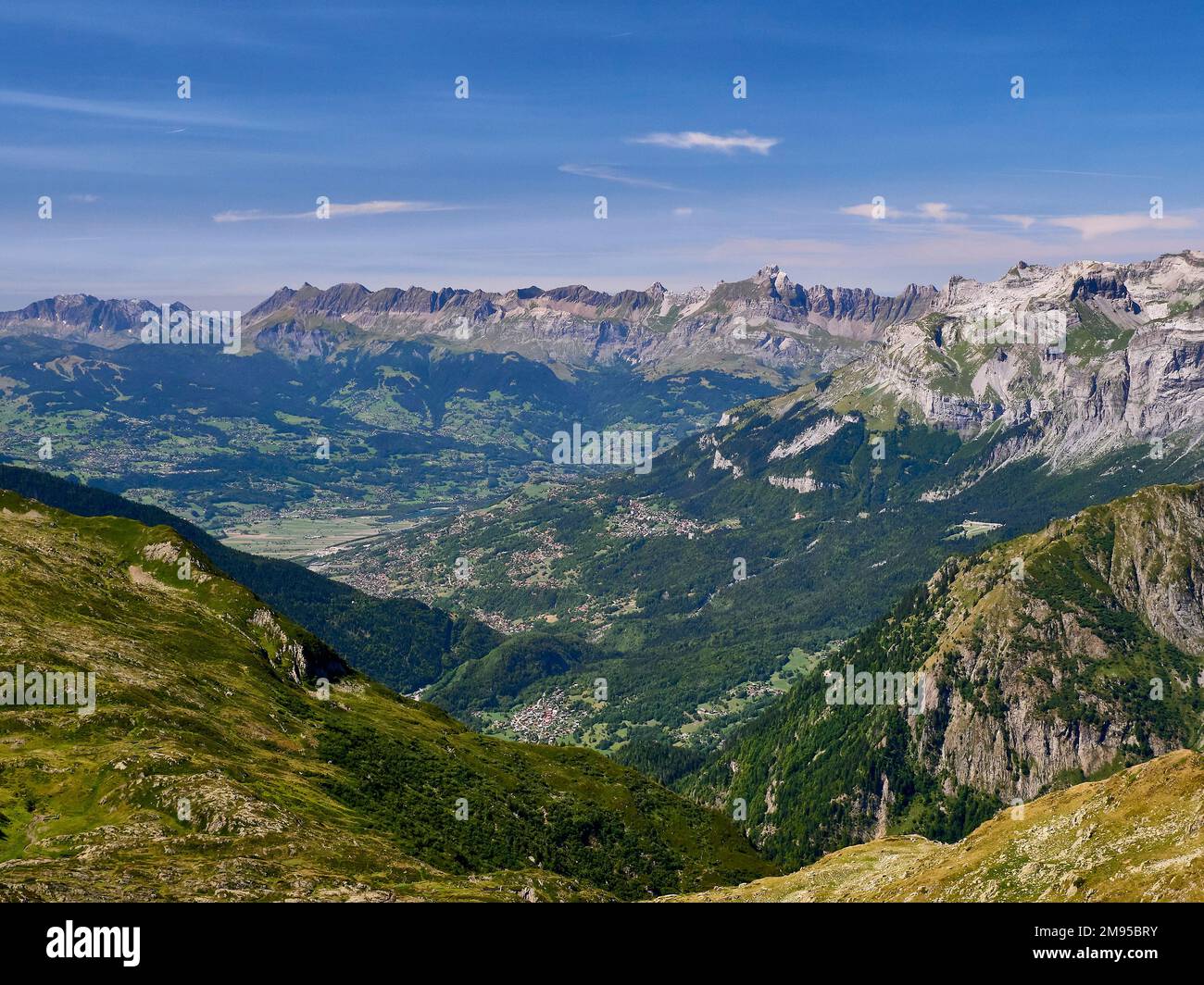 Panoramic view of the French Alps from the Brevent cable car Stock ...