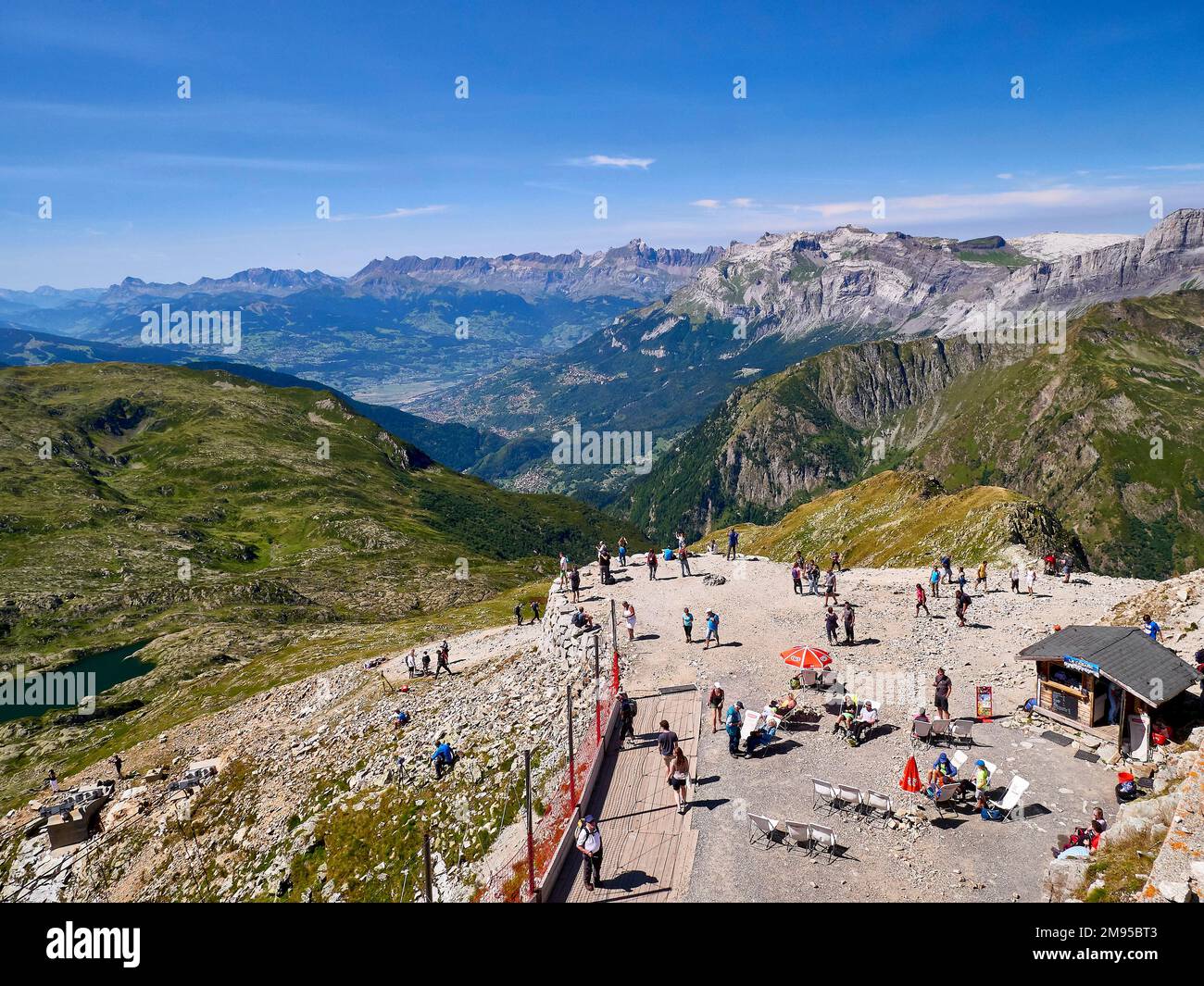 Panoramic view of the French Alps from the Brevent cable car Stock ...