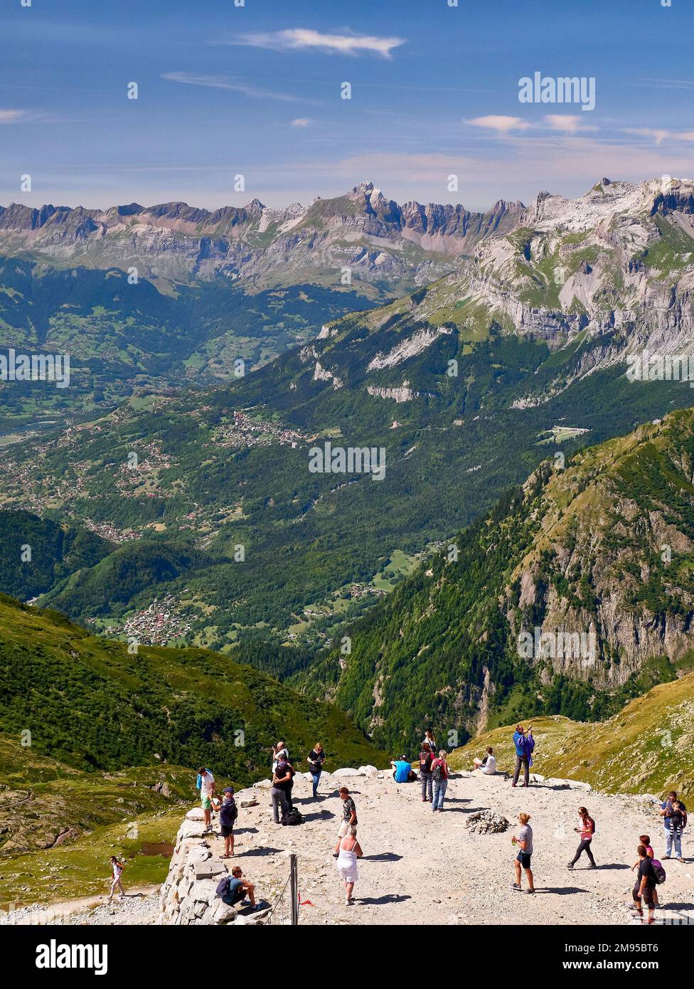 Panoramic view of the French Alps from the Brevent cable car Stock ...